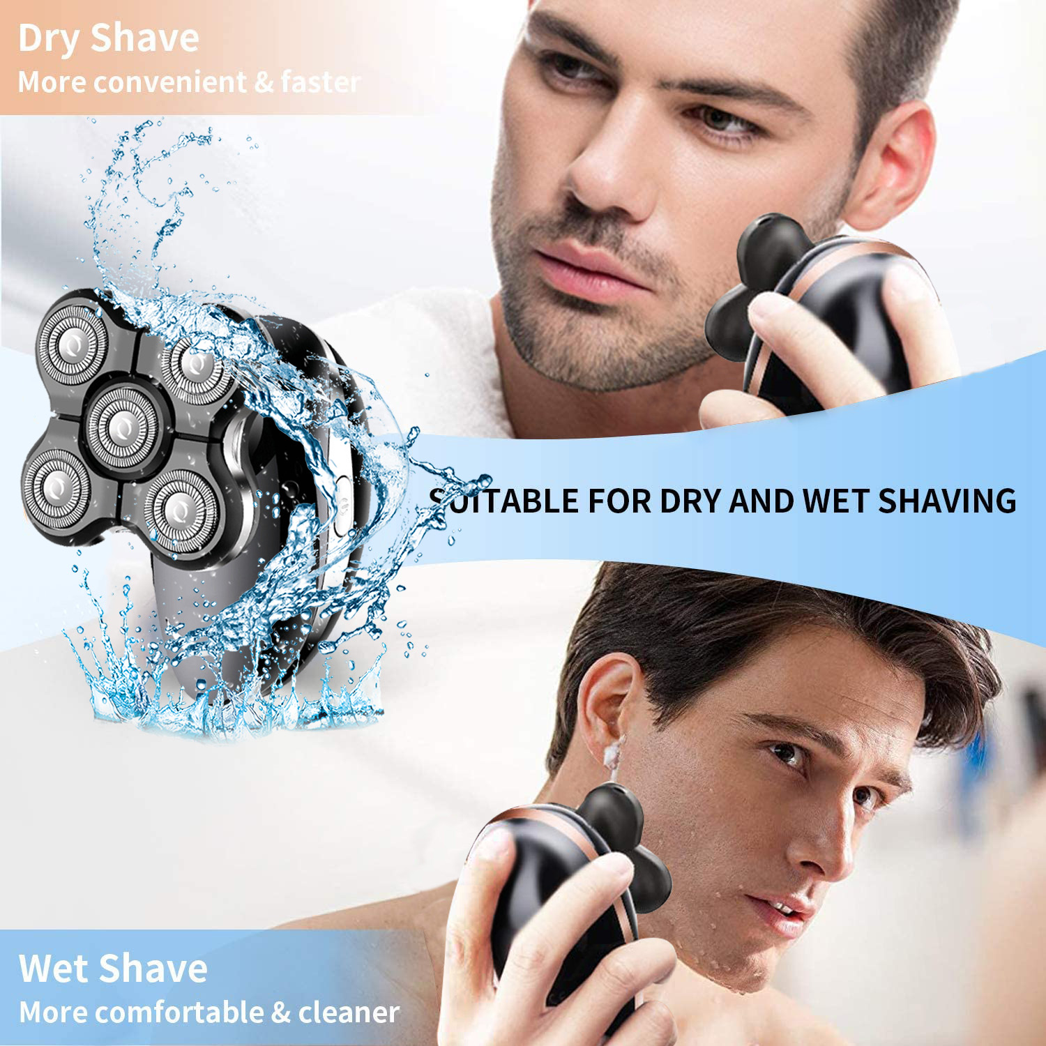 3d floating head electric shaver for men