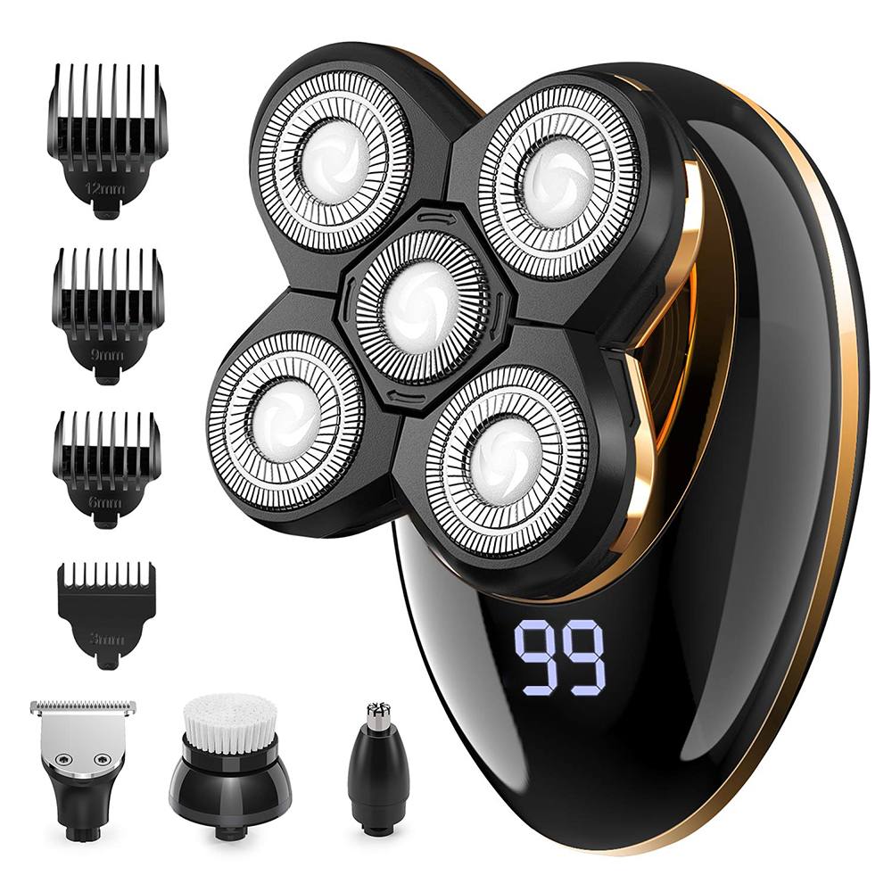 Waterproof rotary razor electric shaver for men